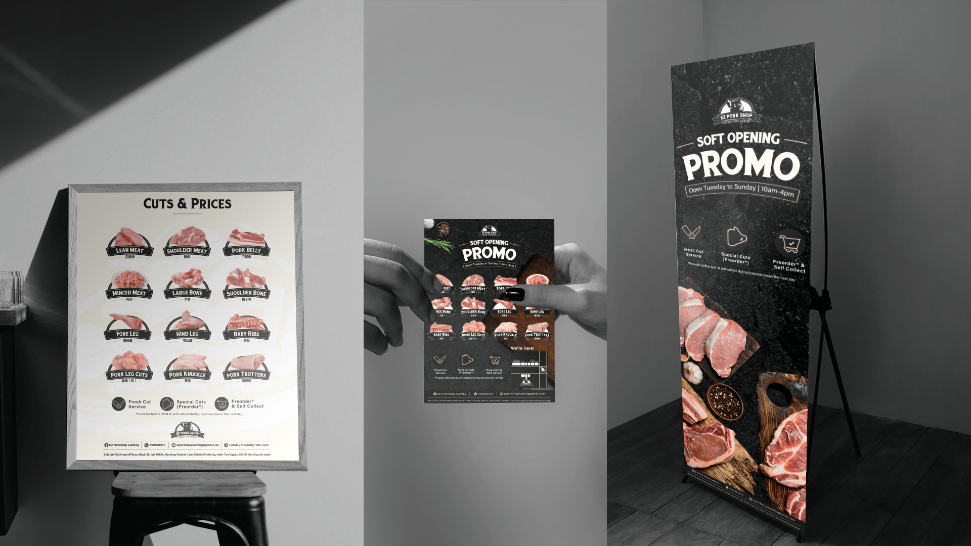 Brand Identity Design: EZ Pork Shop | LimitlessDesign.asia